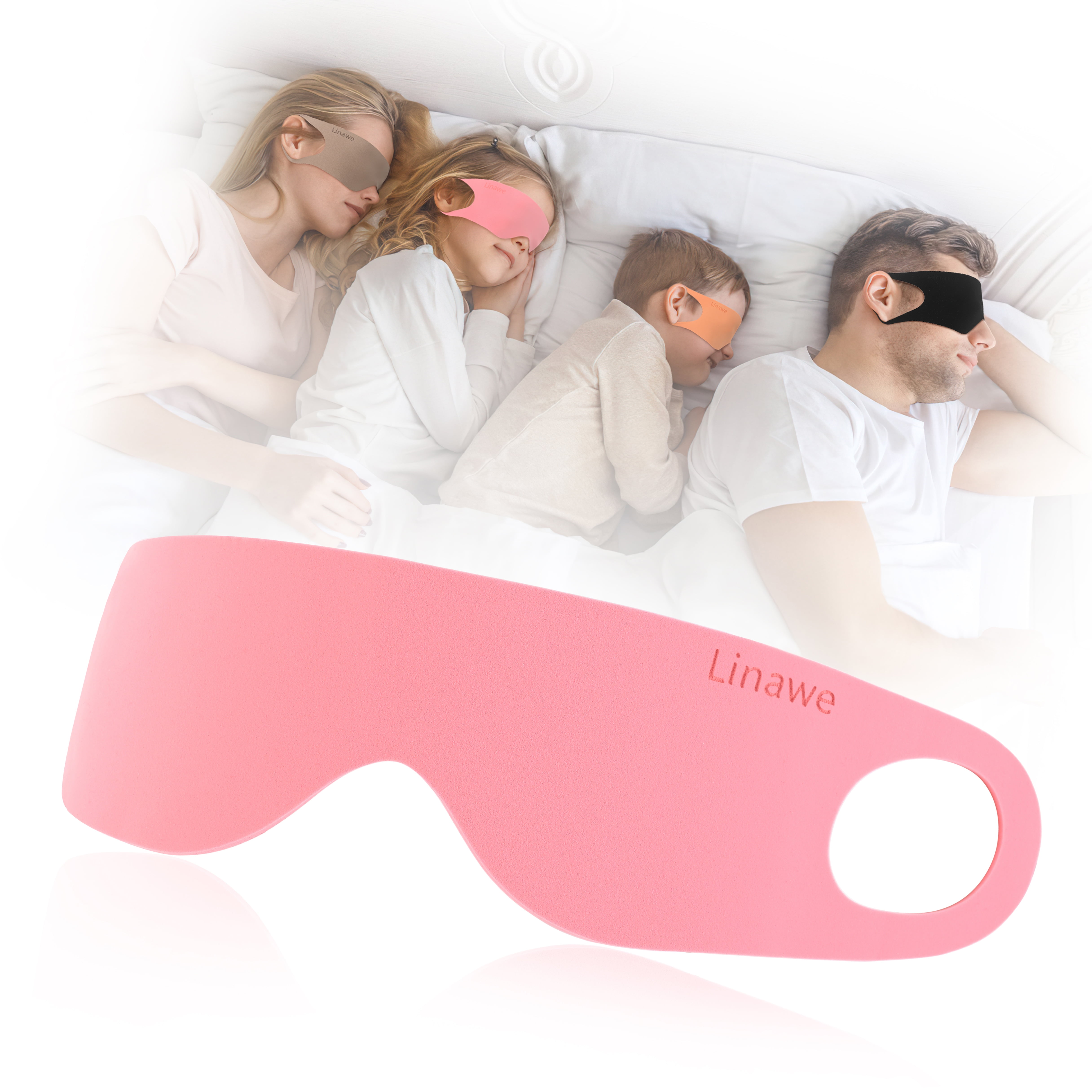 Linawe Pink Sleeping Mask Eye Masks Eye Patch, Silk Sleep Mask Kids ...