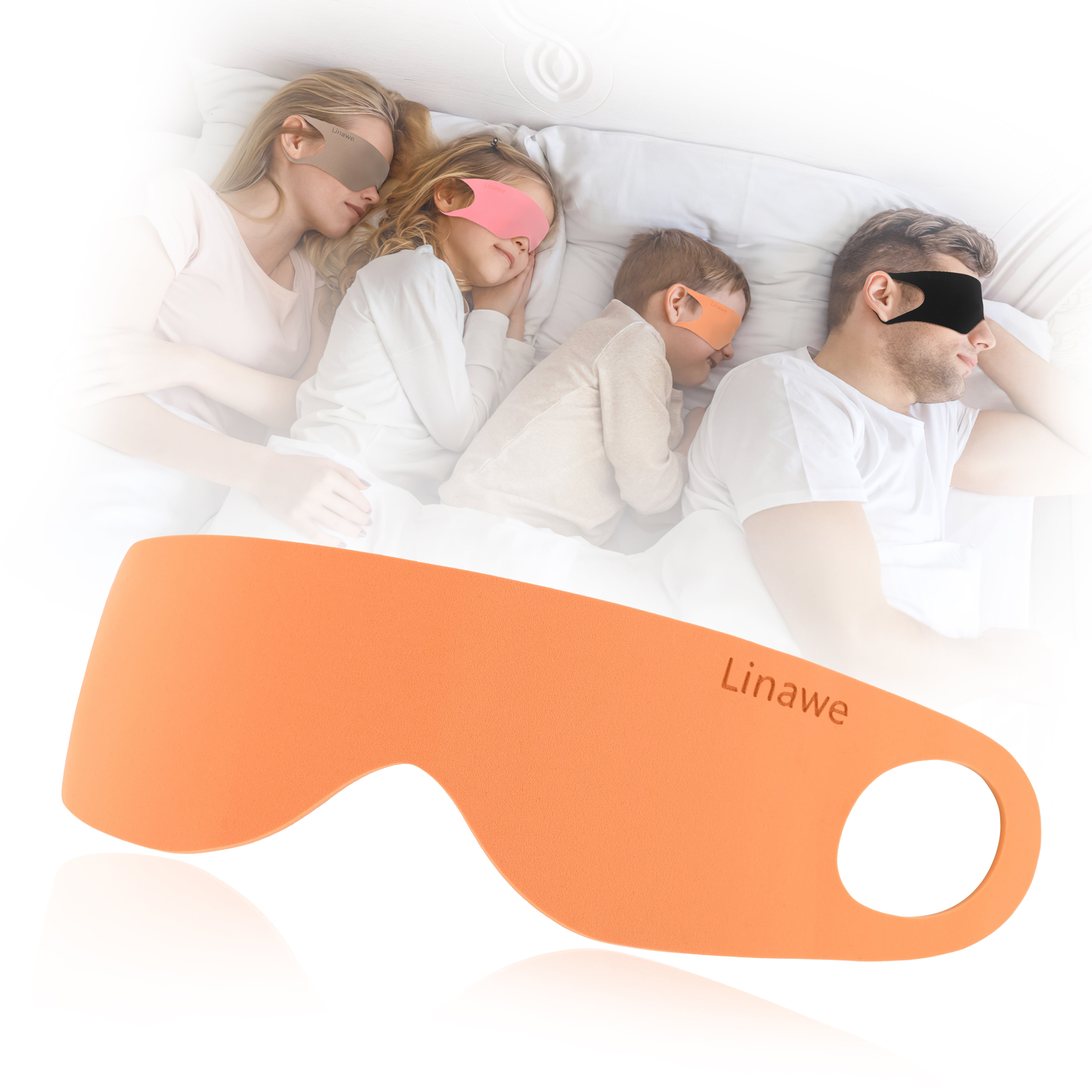 Linawe Sleeping Mask Kids Sleep Mask Eye Masks for Sleep, Orange Silk ...