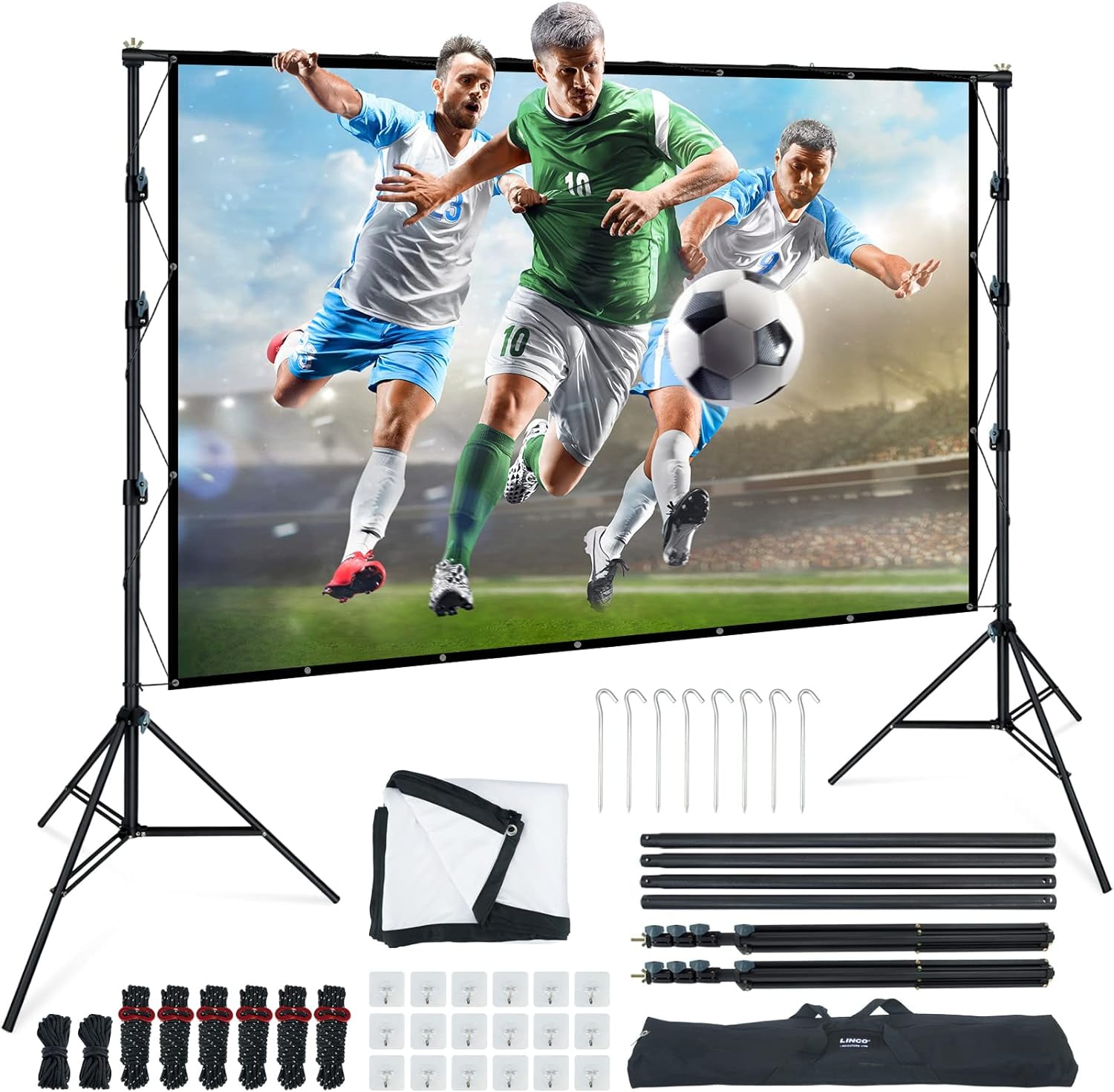 Linco Standing 150" Projector Screen with Stand, White - Walmart.com
