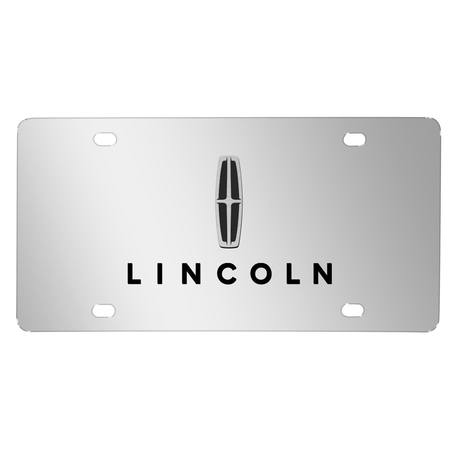 iPick Image Lincoln 3D Dual Logo Mirror Chrome Stainless Steel License ...