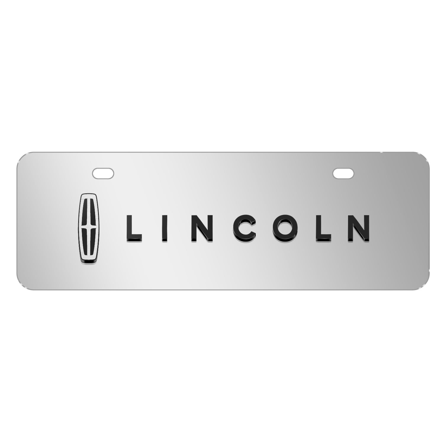 Lincoln 3D Logo 12" x 4.25" European Look Chrome Half-Size Stainless ...
