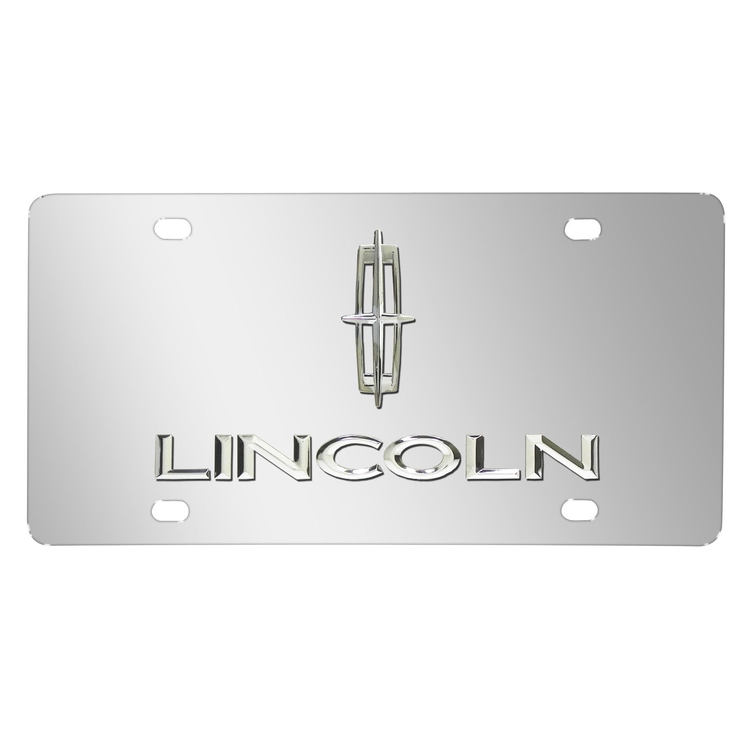 Lincoln 3D Metal Dual Logo, Mirror Chrome Stainless Steel License Plate ...