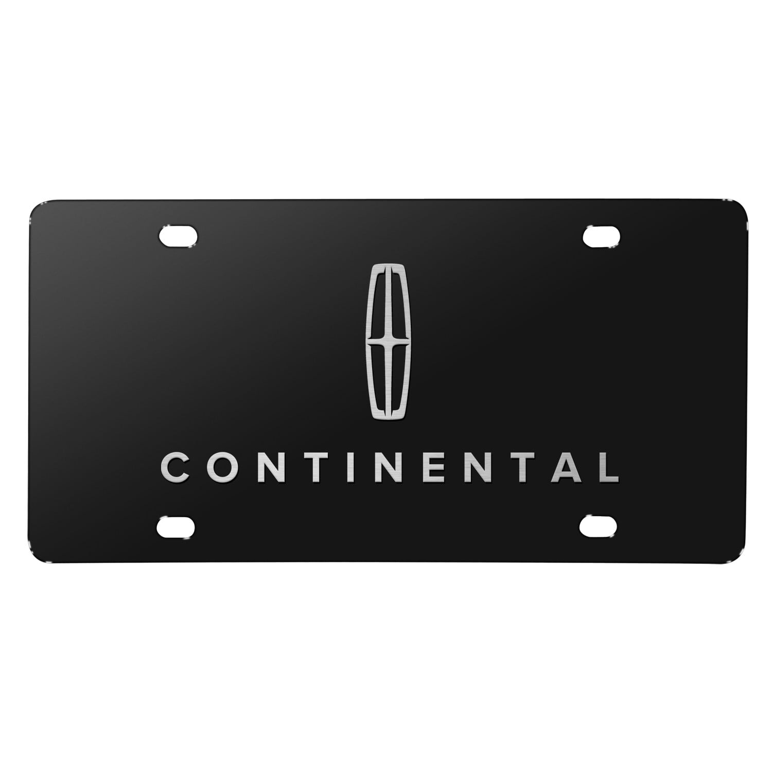 Lincoln Continental 3D Dual Logo Black Stainless Steel License Plate ...