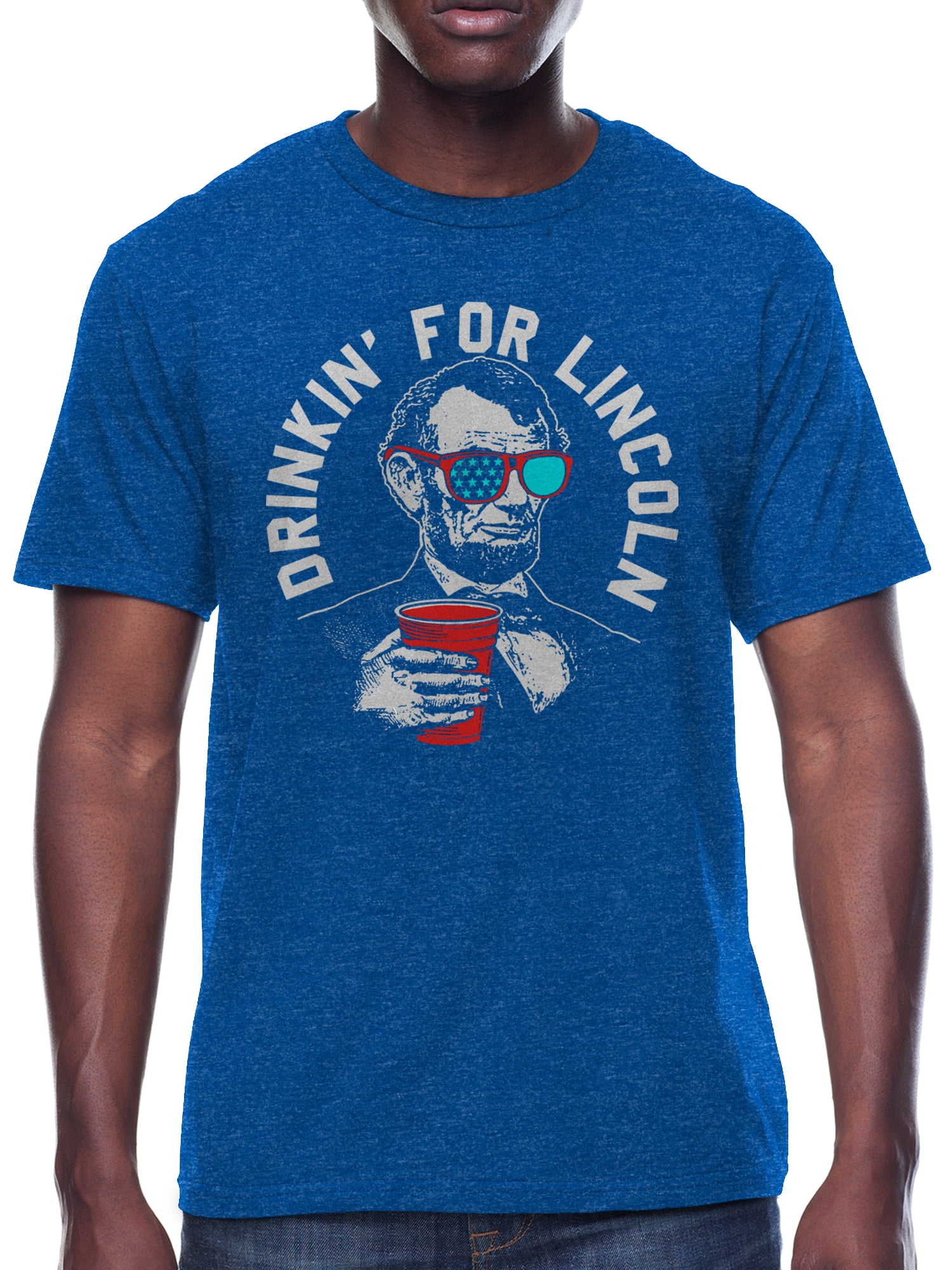 Lincoln Drinkin Men's & Big Men's Americana Graphic Crew Neck T-Shirt ...