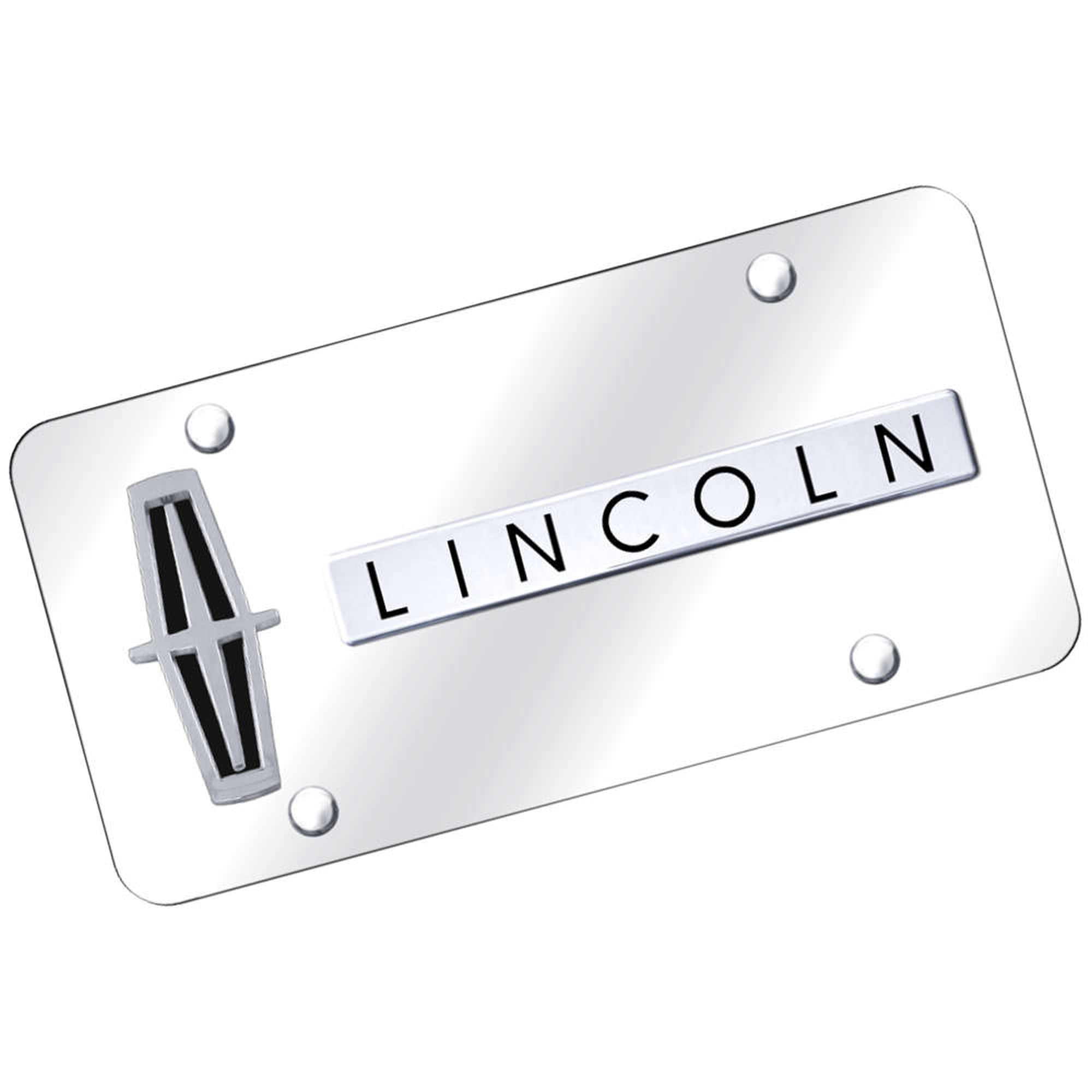 Lincoln Dual Logo License Plate (Black On Chrome) - Walmart.com