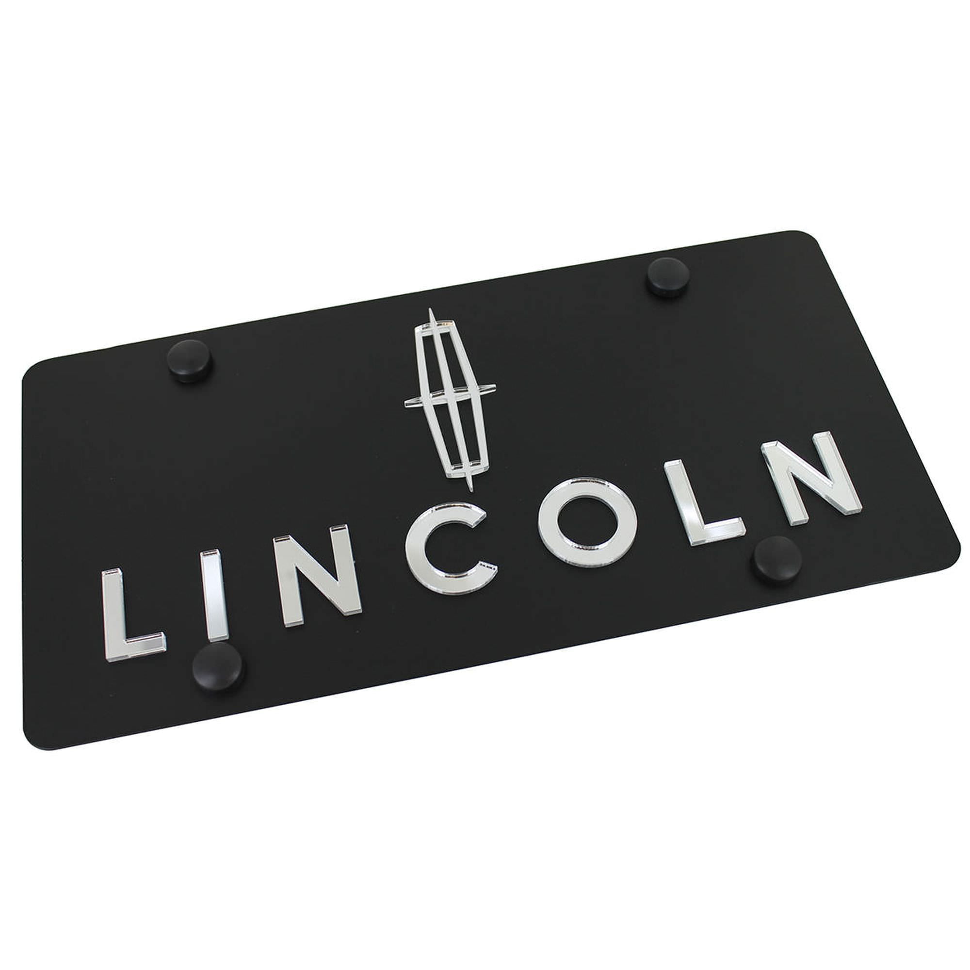 Lincoln Dual Logo License Plate (Black) - Walmart.com