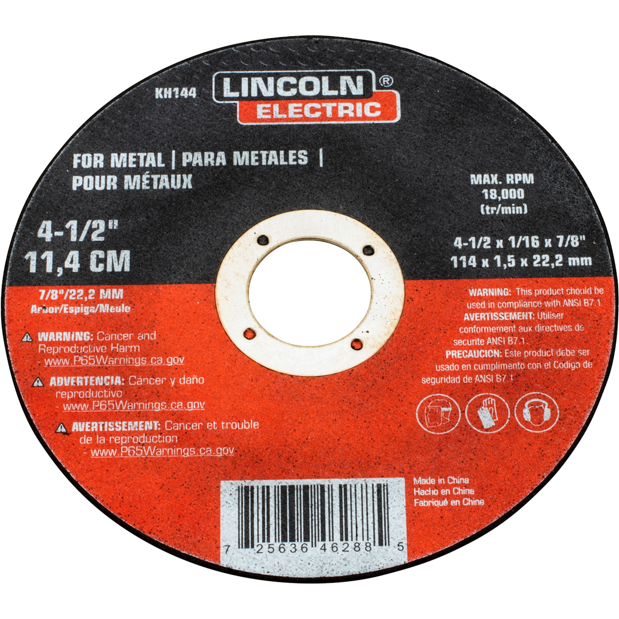 Lincoln Electric 4.5"x1/16" Cut Off Wheel - Walmart.com