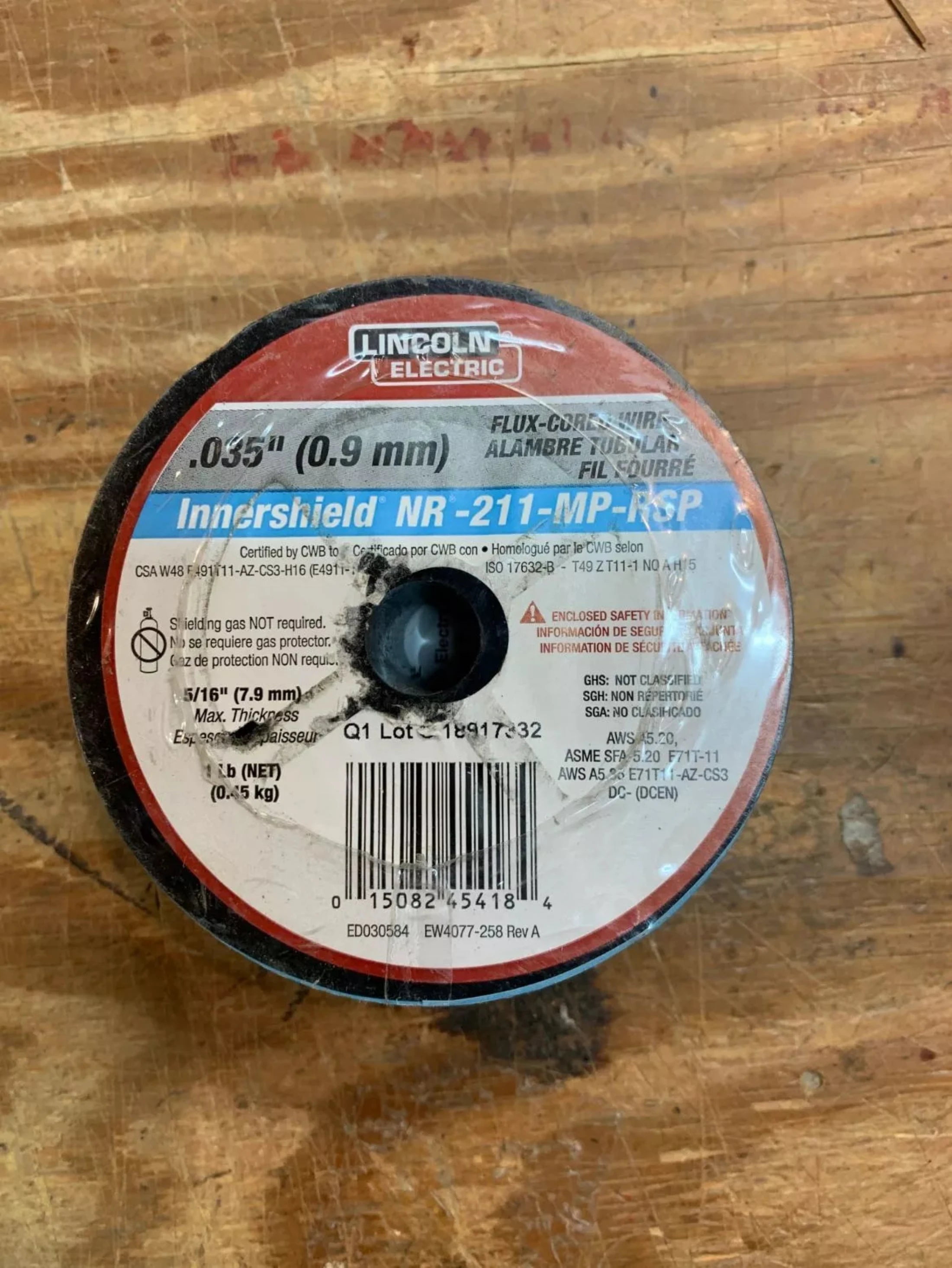 Lincoln Electric ED030584 .035 1 LB Spool of MIG Inner Shield Flux Core ...