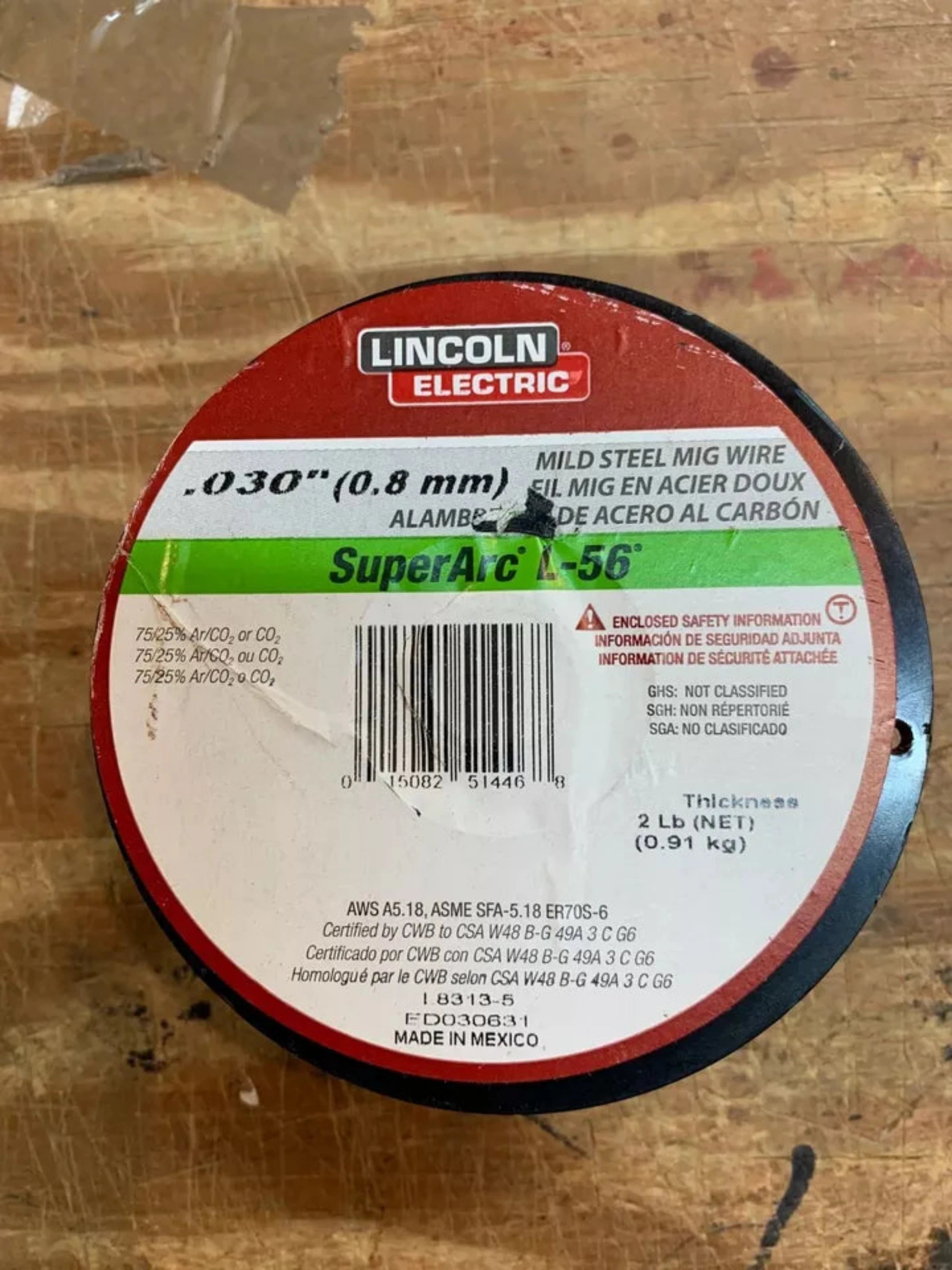 Lincoln Electric ED030631 .030 2 LB Spool of Copper Coated Mild Steel ...