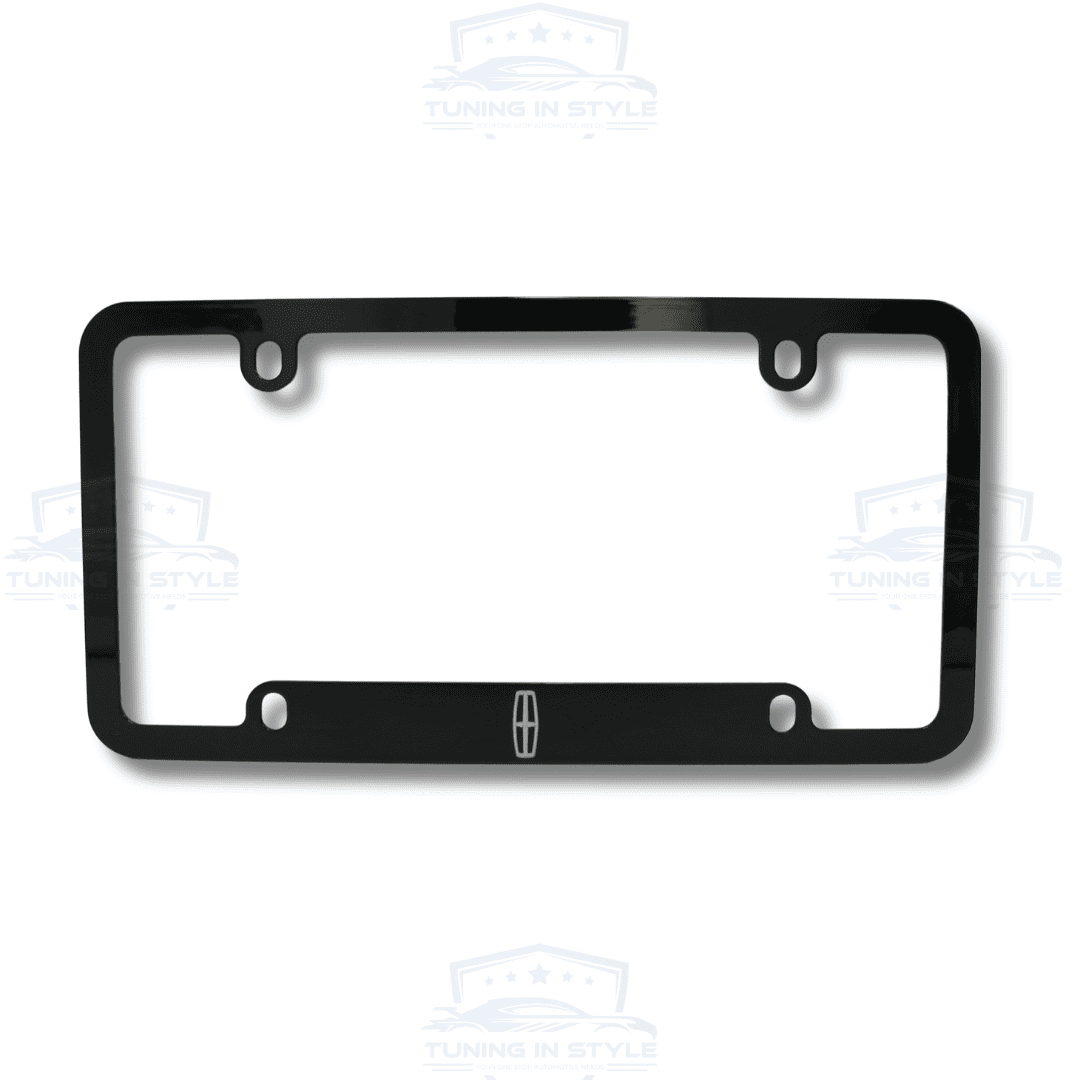 Lincoln Engraved Logo Black Zinc 4-Hole License Plate Frame Official ...