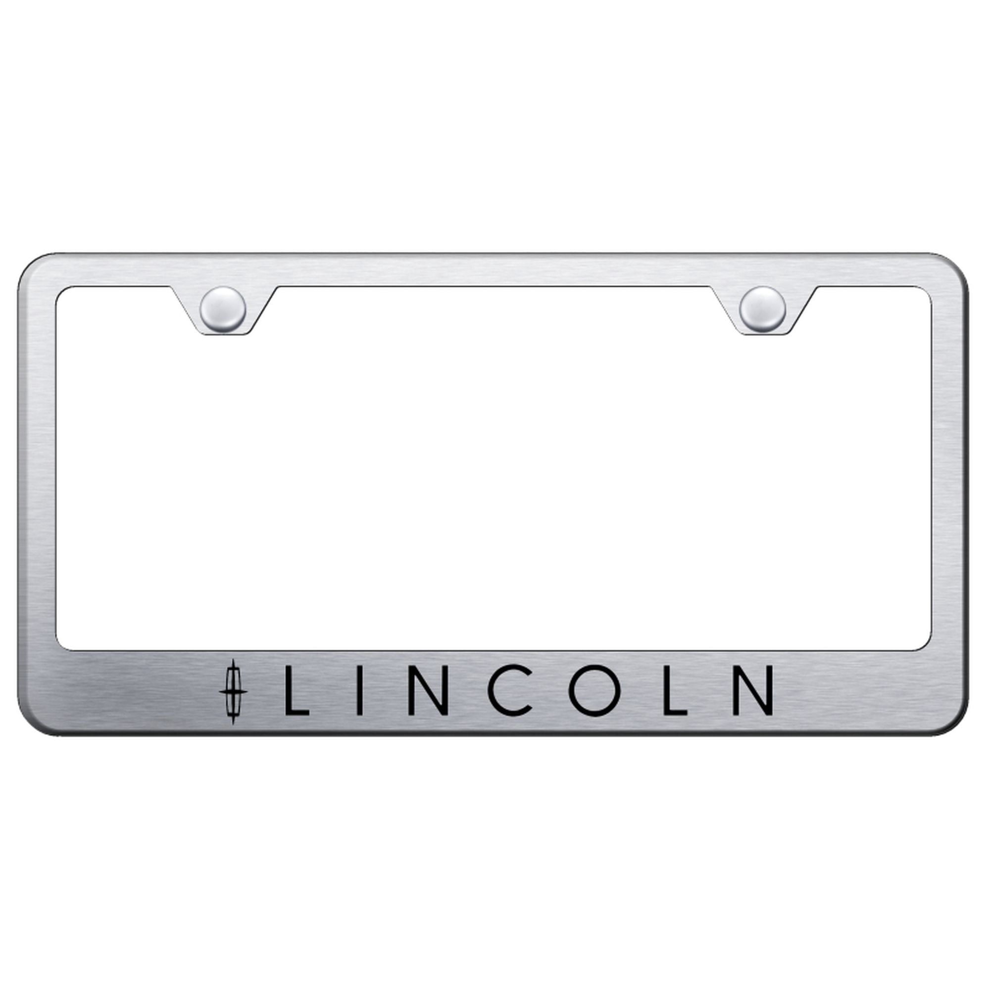 Lincoln Laser Etched Logo Stainless Steel License Plate Frame (Brushed ...