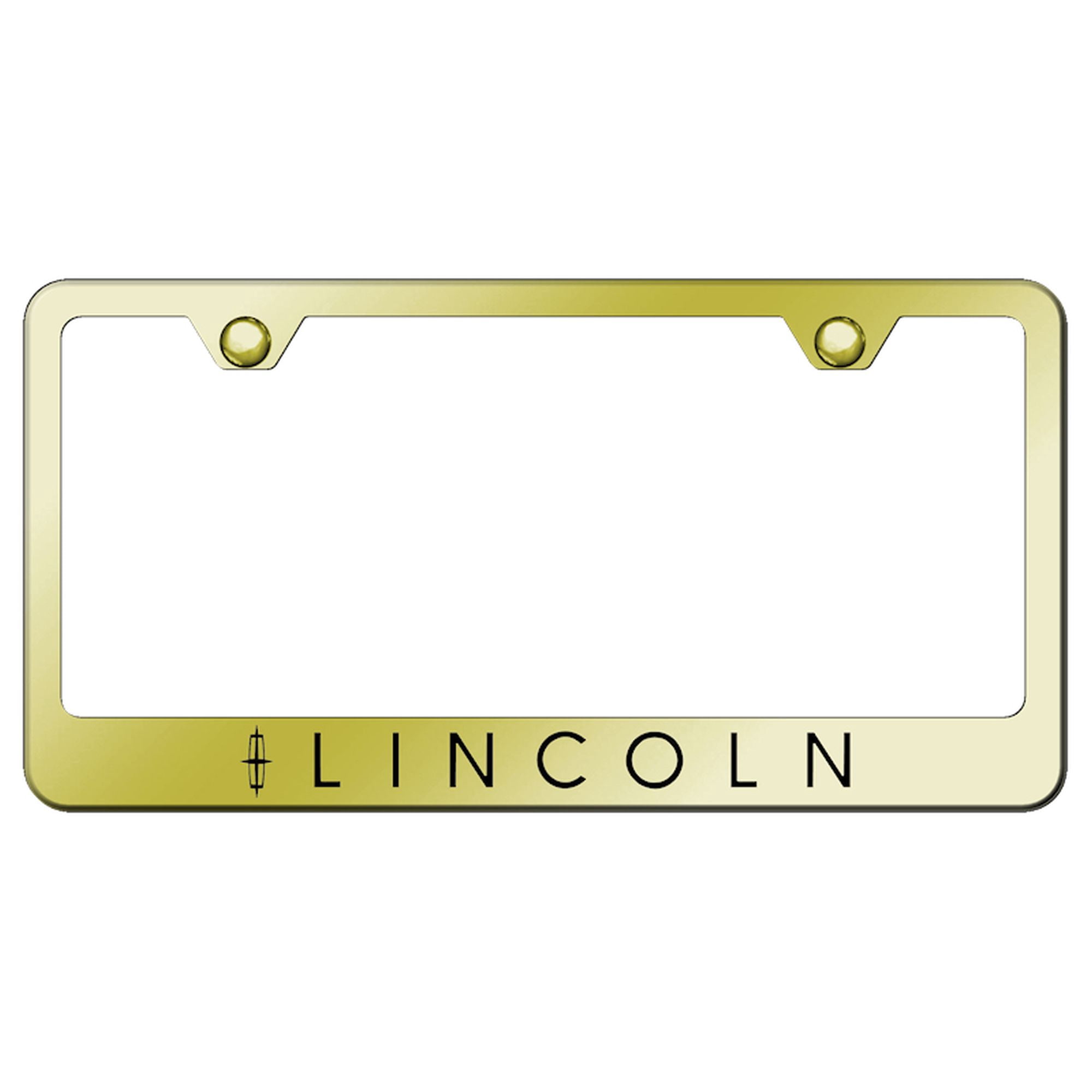 Lincoln Laser Etched Logo Stainless Steel License Plate Frame (Gold ...