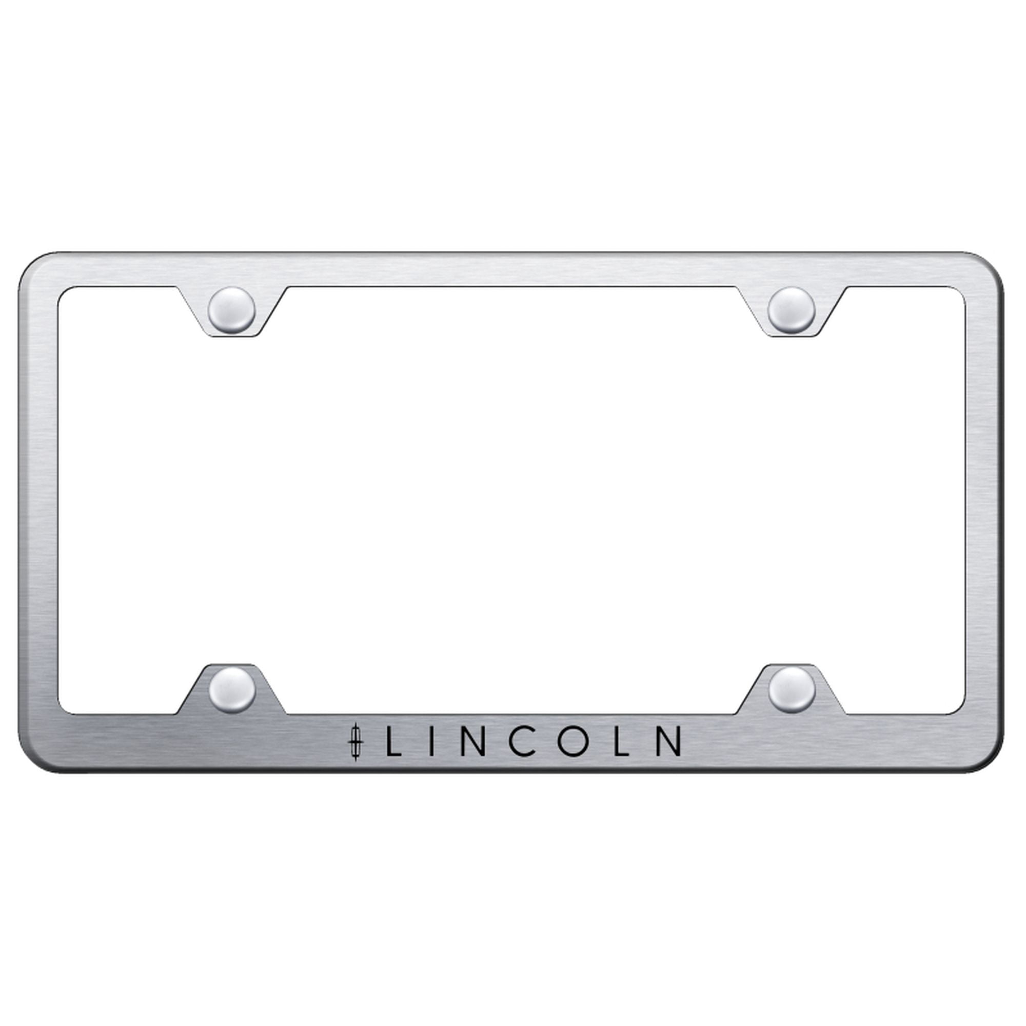 Lincoln Laser Etched Logo Wide Body License Plate Frame (Brushed Chrome ...