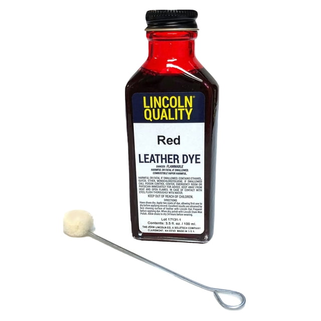 Lincoln Leather Dye, 3.5oz, Red - Walmart.com