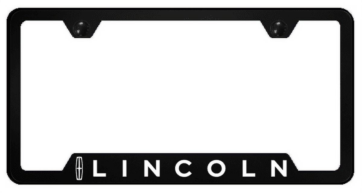 Lincoln Logo Black Polycarbonate Notched License Plate Frame Official ...