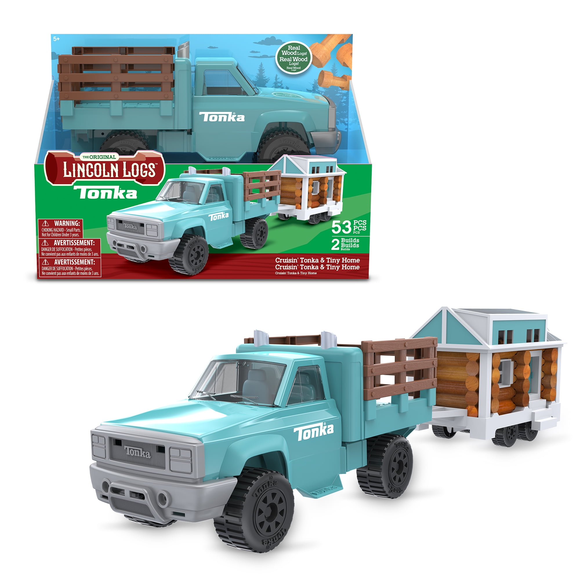Lincoln Logs Cruising Tonka Tiny Home, Toy Truck Building playset for ...