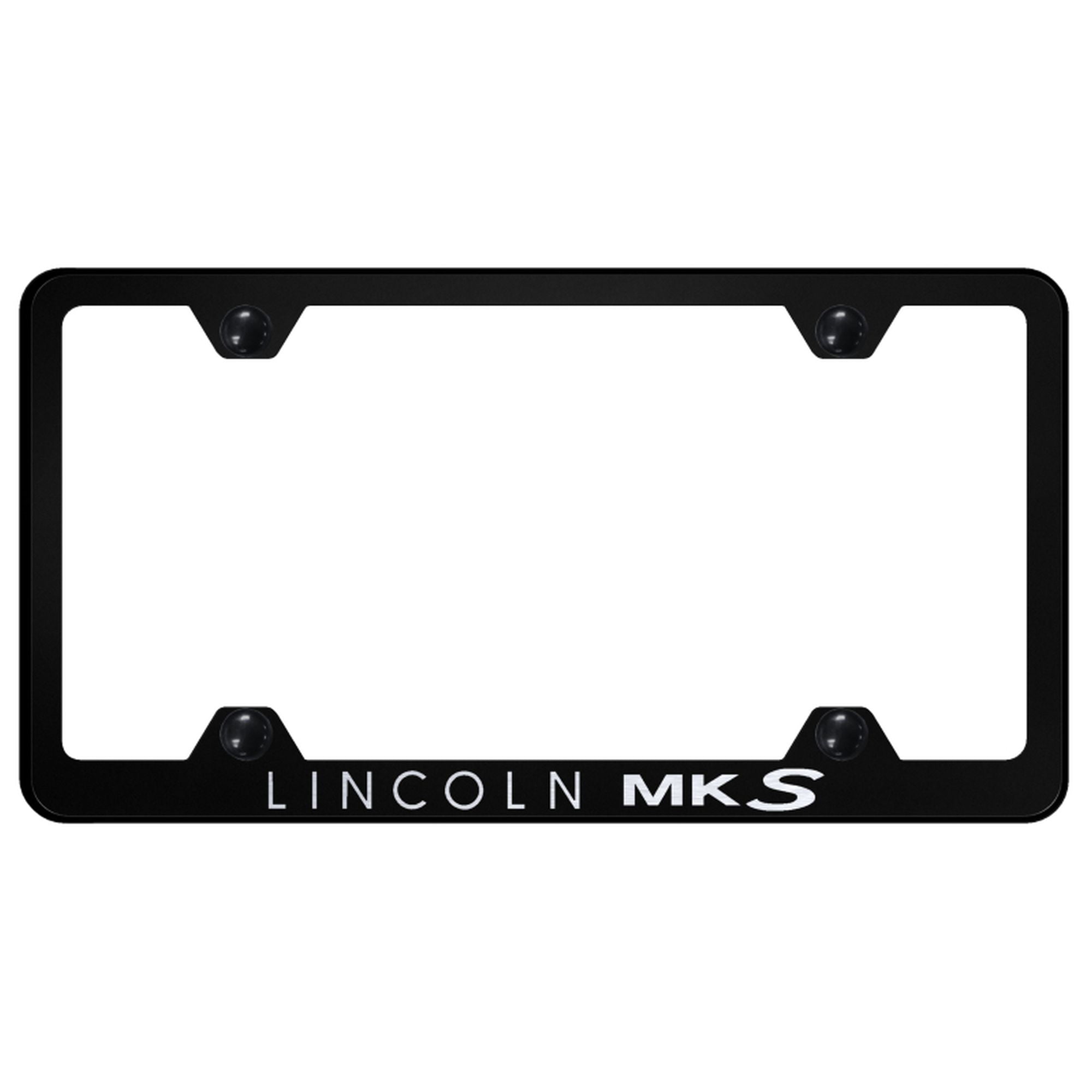 Lincoln MKS Laser Etched Logo Wide Body License Plate Frame (Black ...