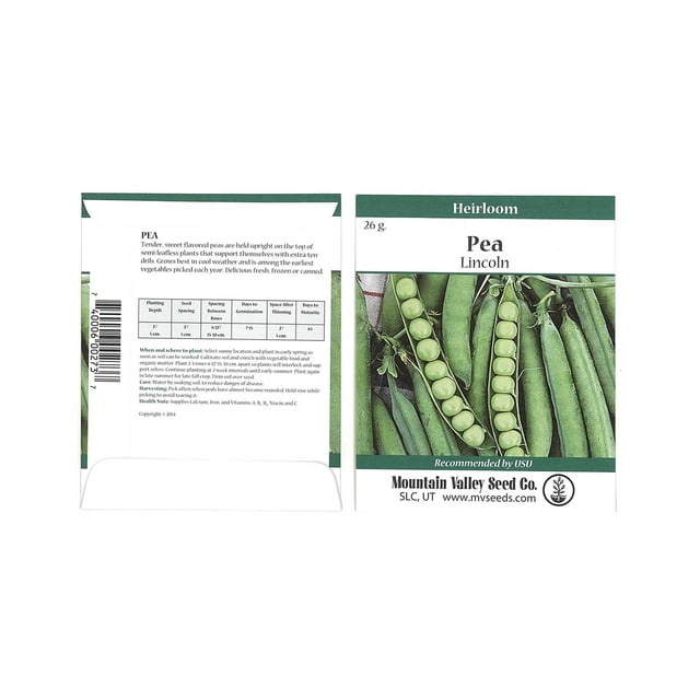 Lincoln Pea Garden Seeds - 26 Gram Packet - Non-GMO, Heirloom Vegetable ...