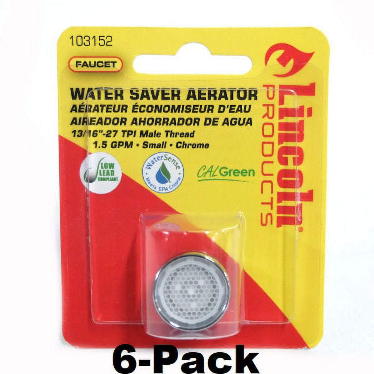 Lincoln Products 103152 Male Small Water Saver Aerator in Chrome - 6 ...