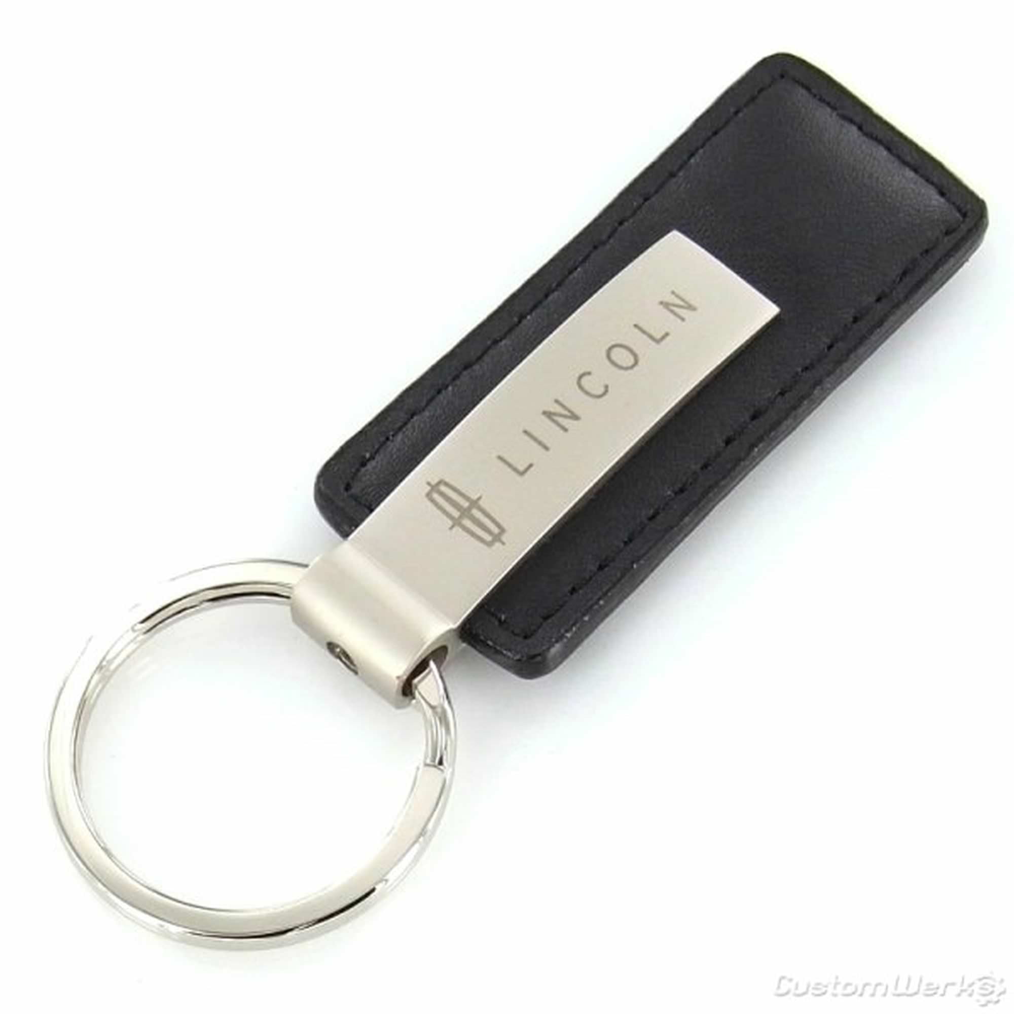 Lincoln Rectangular Leather Key Chain (Black) - Walmart.com