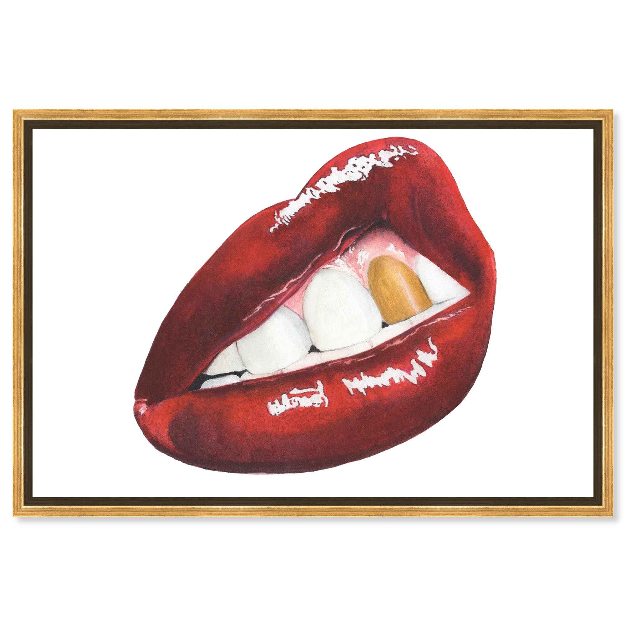 Linda Lipstick (gold tooth) Canvas Modern Mancave Art Prints by ...
