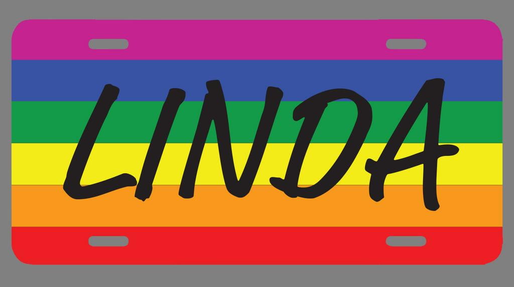 Linda Name Pride Flag Style License Plate Tag Vanity Novelty Metal | UV ...