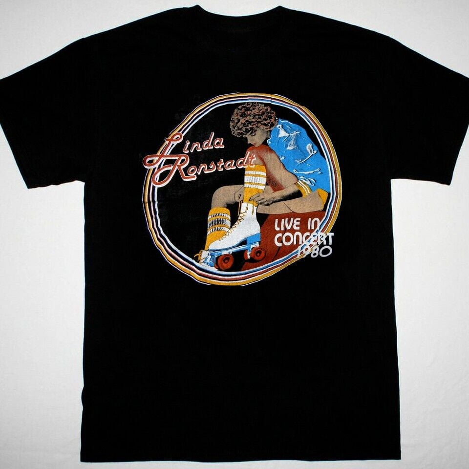 Linda Ronstadt in concert black VTG T-shirt short sleeve All sizes ...