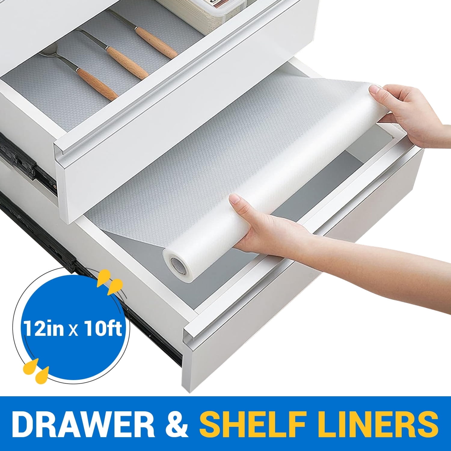 Linda’s Essentials Shelf Liners for Kitchen Cabinets and Drawers Non ...