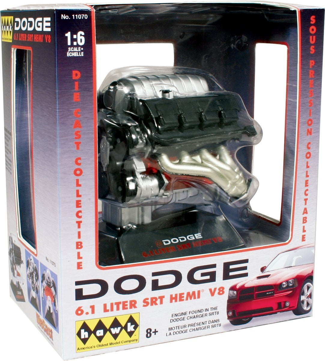 Lindberg 11070 1:6 Dodge Hemi 6.1 SRT Motor Assembled - Plastic Model ...
