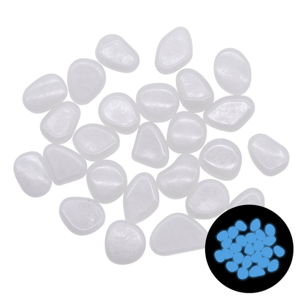 Lindbes 100pcs Solar Glow Rocks Outdoor Decor Luminous Cobblestones ...