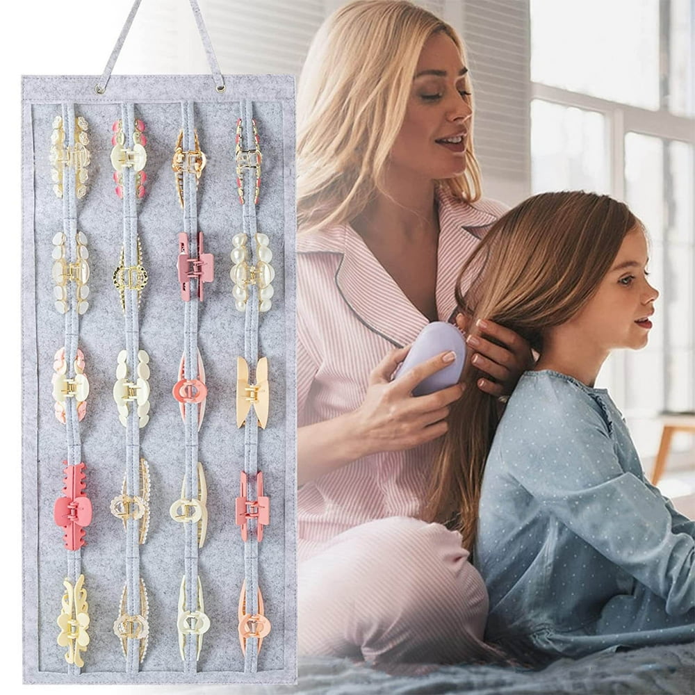 Lindbes 20 Hair Claw Clip Organizer Holder Hanging Hair Claw Clips ...