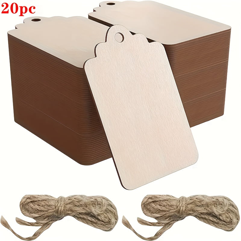 Lindbes 20pcs DIY Wooden Tags for Crafts & Decor - Unfinished Blank ...