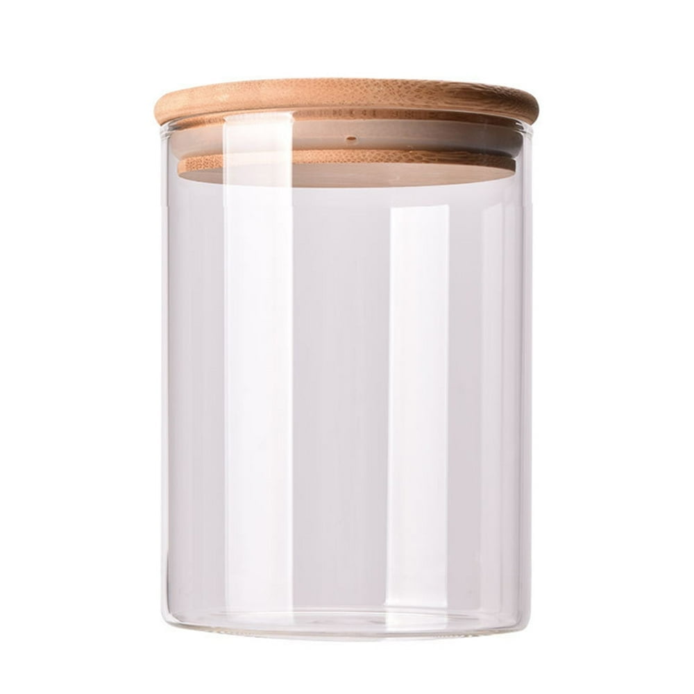 Lindbes Cabilock Glass Storage Container with Wooden Lid - 950ml - Walmart.com