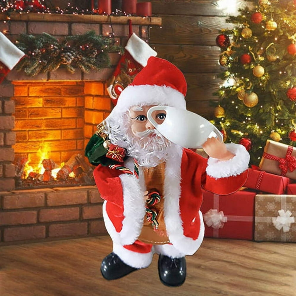 Lindbes Christmas Doll Toy Electric Hip Shaking Flannel Dancing ...