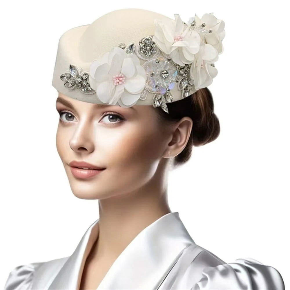 Lindbes Cocktail Party Fascinator Hat Church Hat Fabric Flower Beret ...
