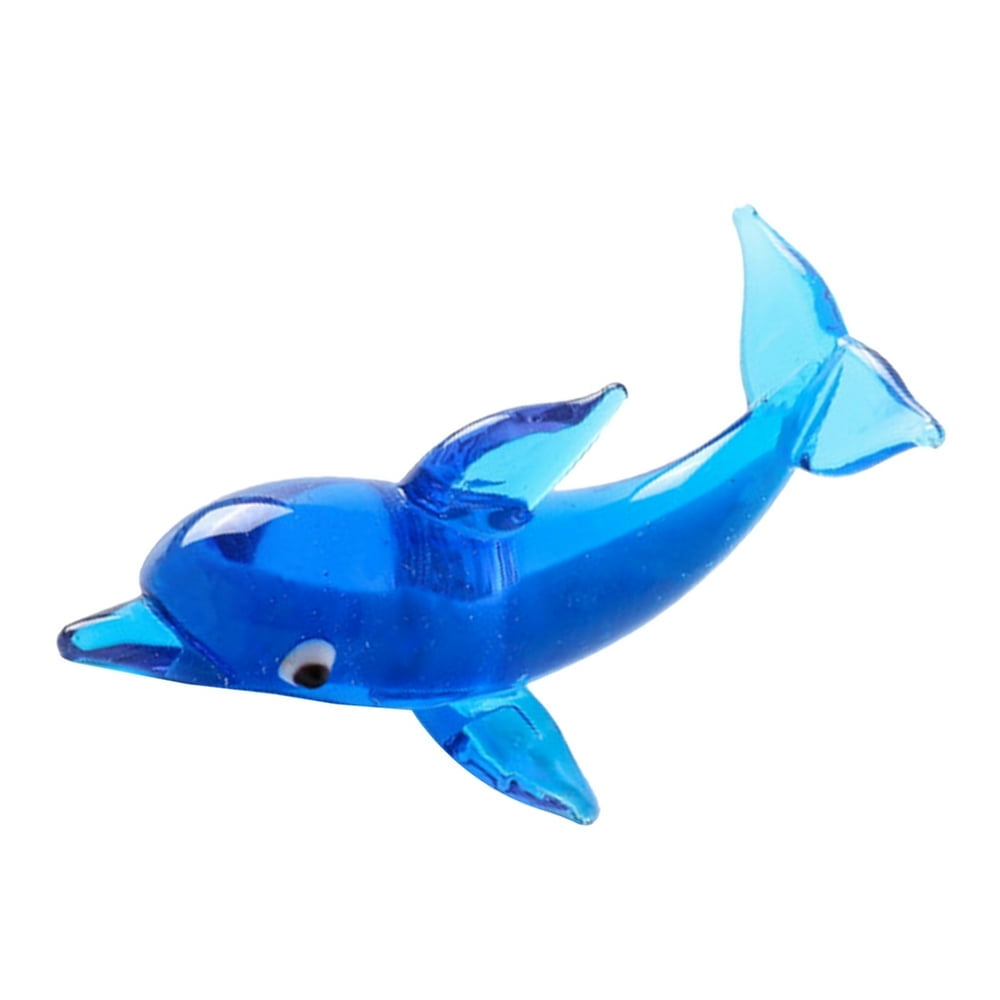 Lindbes Glass Dolphin Animal Mini Sea Turtle Miniature Figurine Home ...