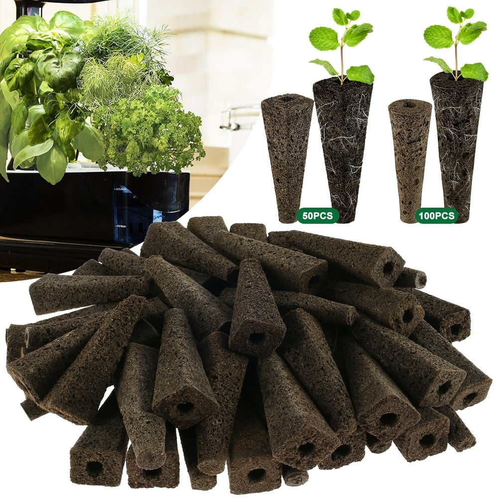 Lindbes Grow Sponges 100 Pack Refill Pods for Hydroponic Growing System ...