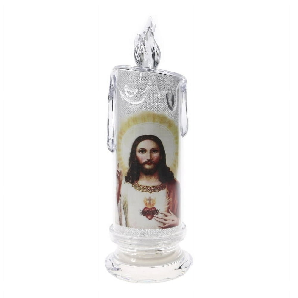 Lindbes Jesus Virgin Christ Candle Lamp Romantic Tealight Electronic ...