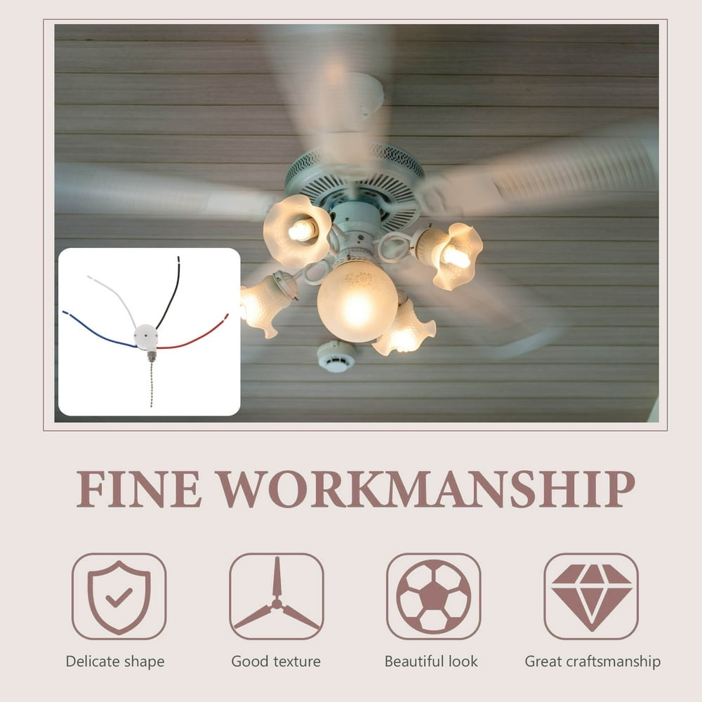 Lindbes Pull Chain Switch 3-gear 4-wire Ceiling Fan Light Switch ...