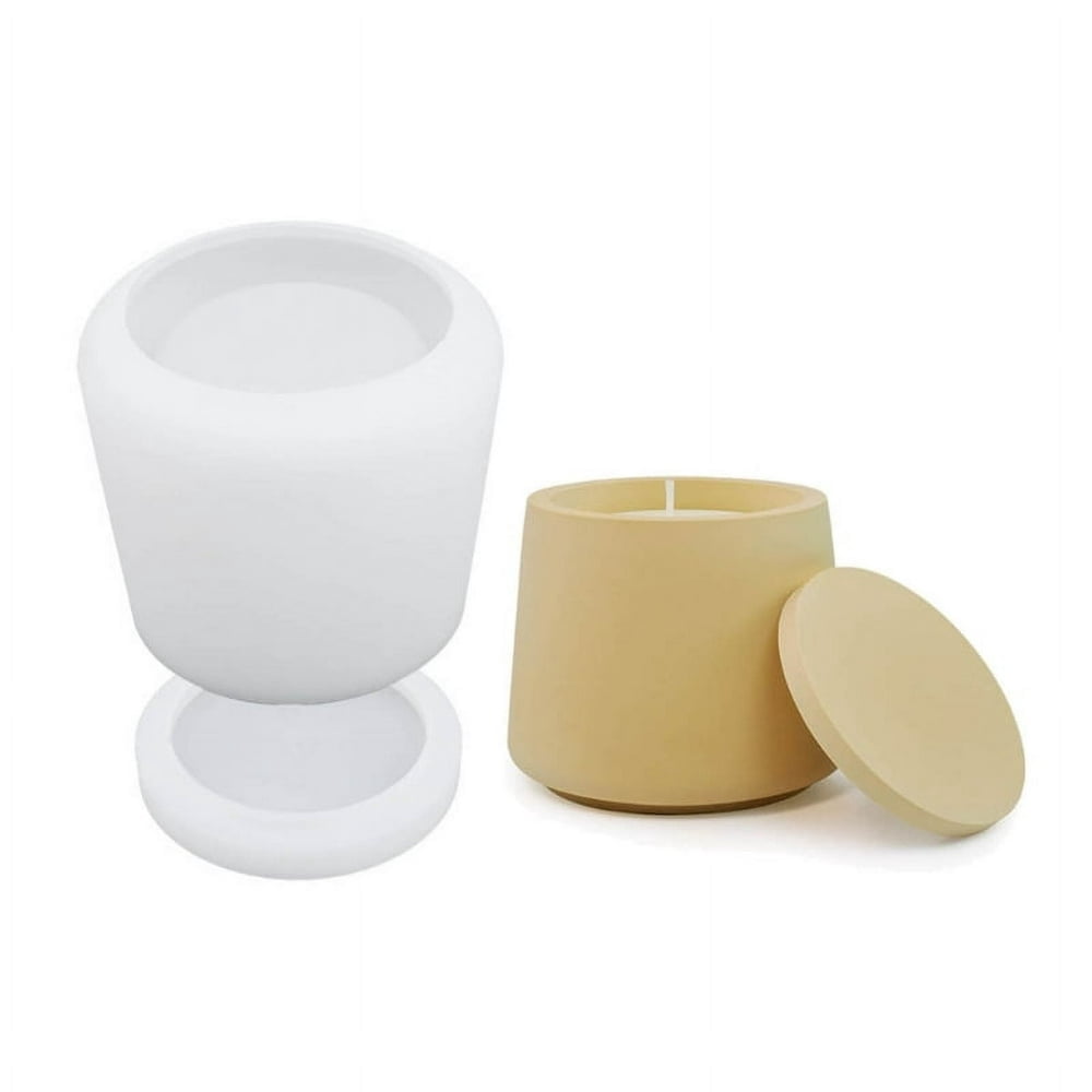 Lindbes Resin Jar Mold DIY Handmade Candle Cup Storage Box Cement ...