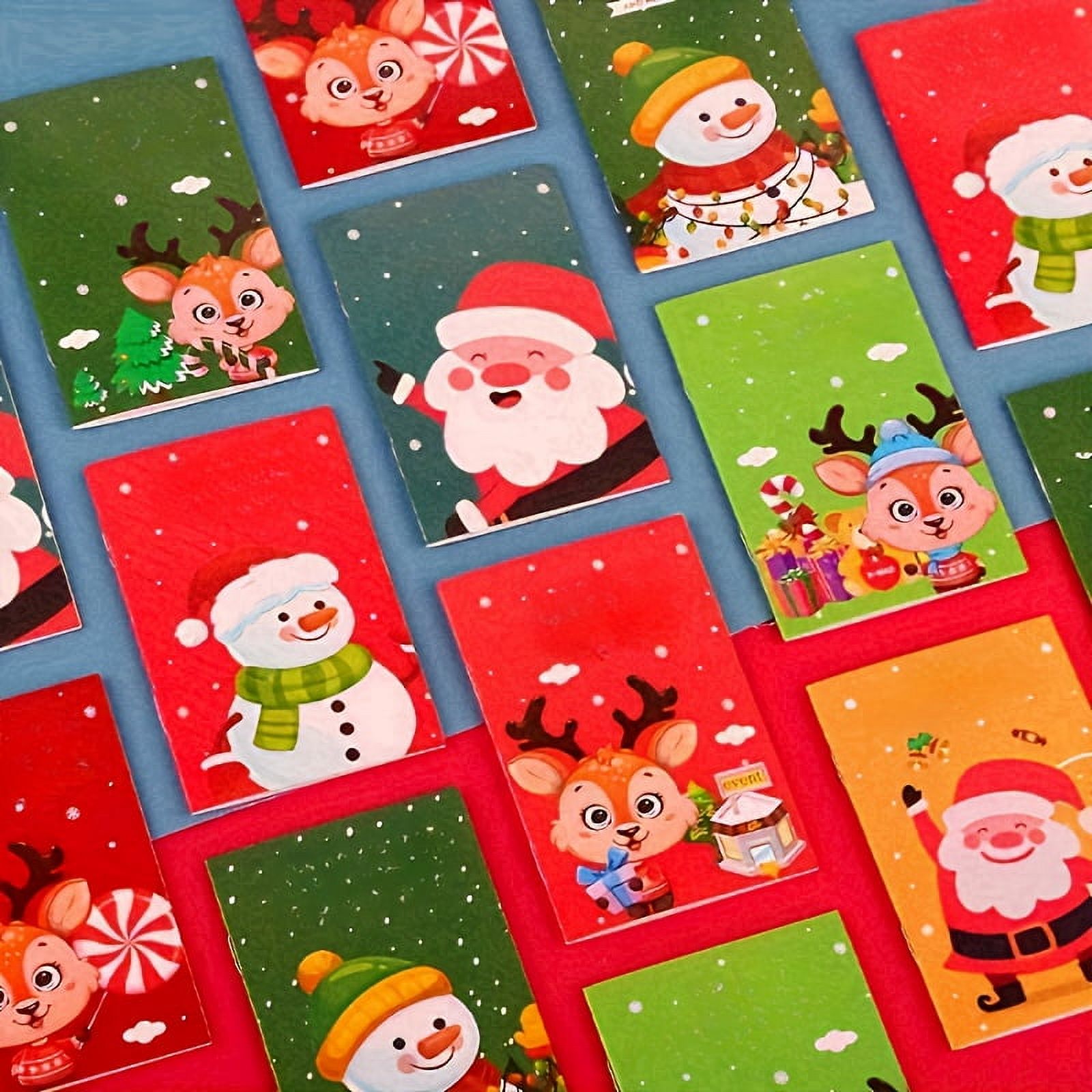 Lindbes Set of 10 Cartoon Christmas Theme Pocket Notebooks - Fun Dotted ...