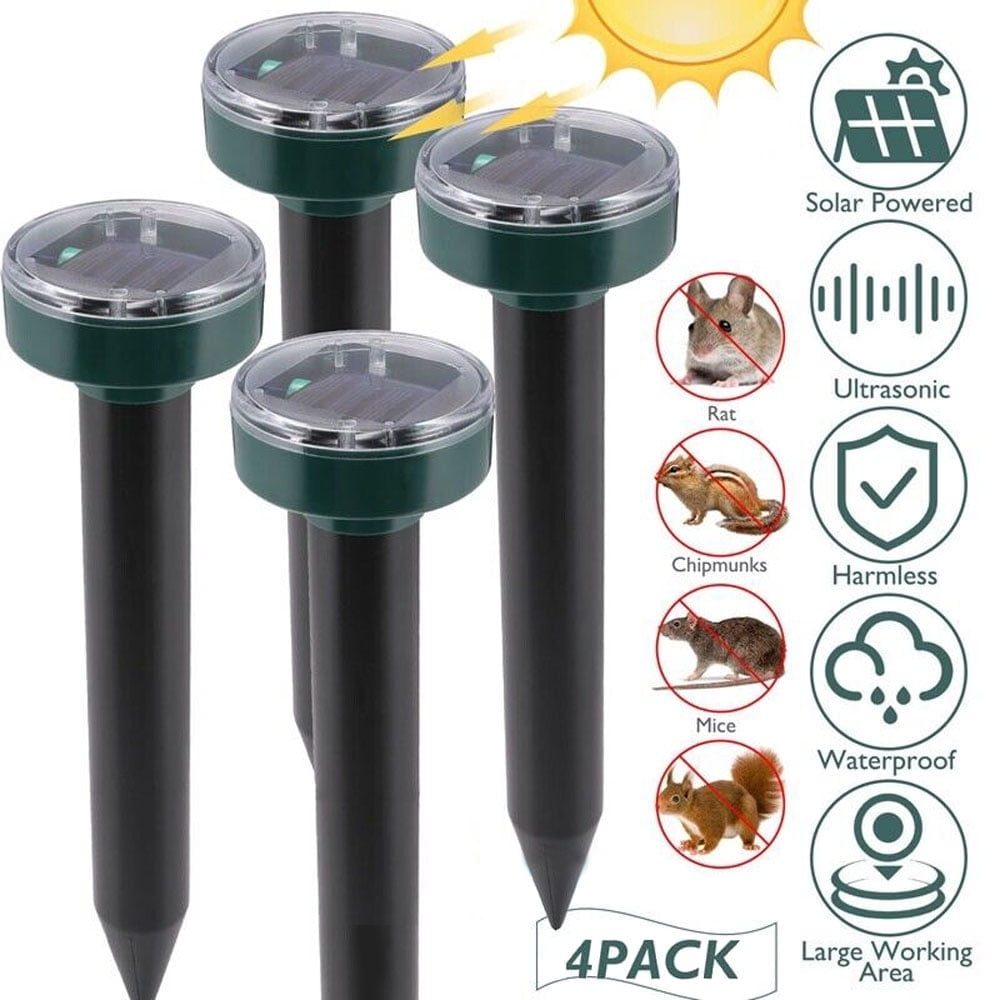 Lindbes Solar Power Ultrasonic Intelligent Gopher Repellent - Walmart.com