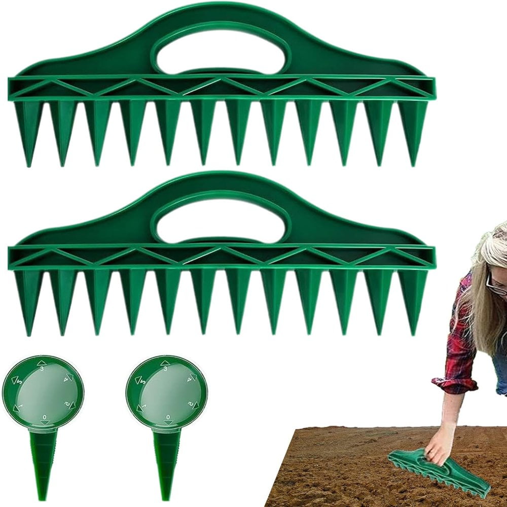 Lindbes Sowing Seeds Dispenser Set - 12 Holes Seed-in Soil Digger ...
