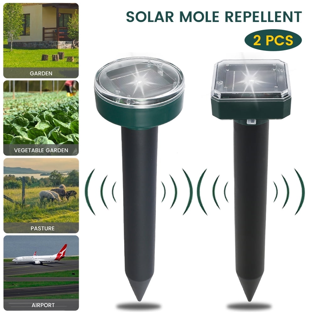 Lindbes Ultrasonic Pest Mole Repeller Deterrents Solar Powered ...