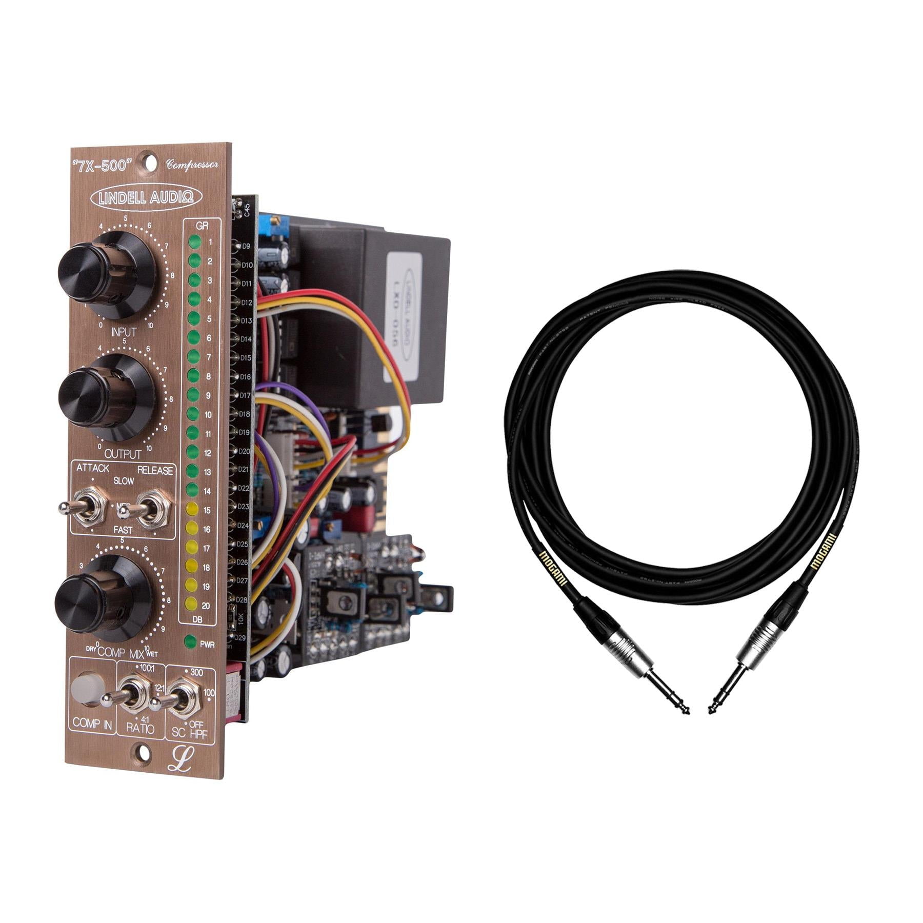 Lindell 7X-500 500-Series F.E.T Compressor Bundle with Mogami 1/4" TRS ...
