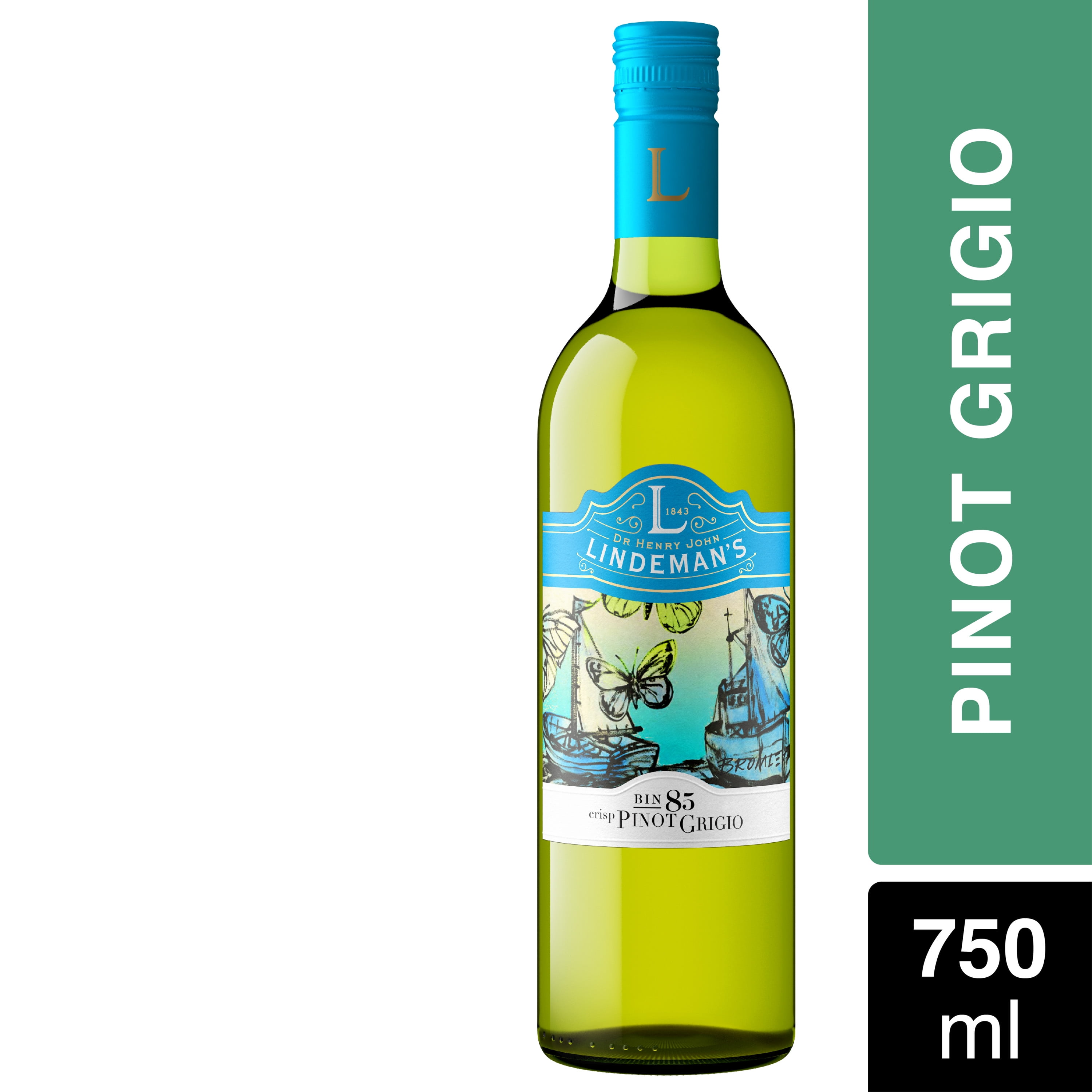 Lindeman's Bin 85 Pinot Grigio White Wine, 750ml Glass Bottle, 11.5% ...