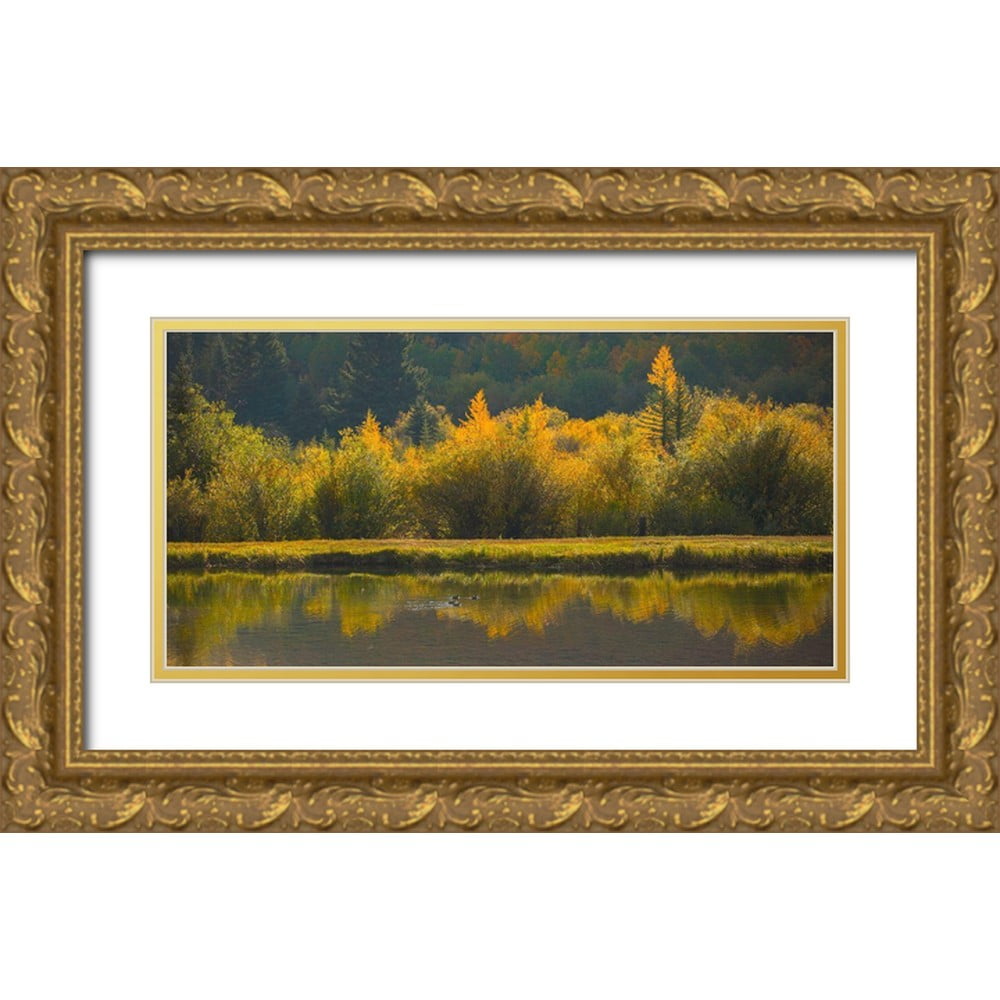 Linden, Sally 18x11 Gold Ornate Wood Framed with Double Matting Museum ...