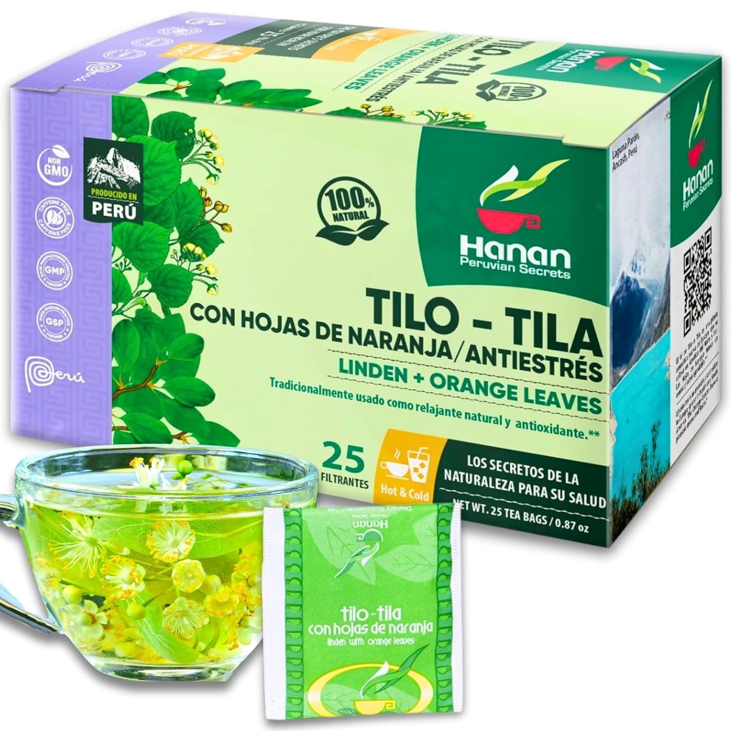 Linden Tea with Orange Leaves (Tilo con Naranja) - 25 Teabags of All ...