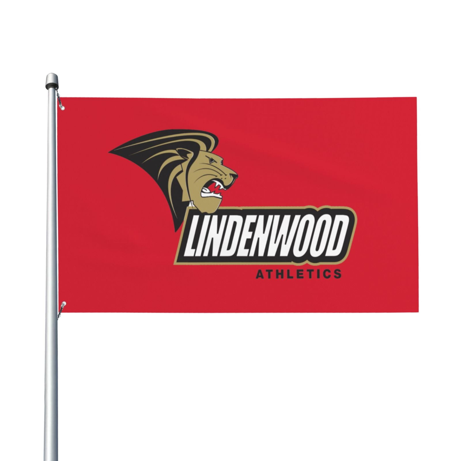 Lindenwood University Flag 3x5 Outdoor ,Sewn Stripes, Stronger Brass ...