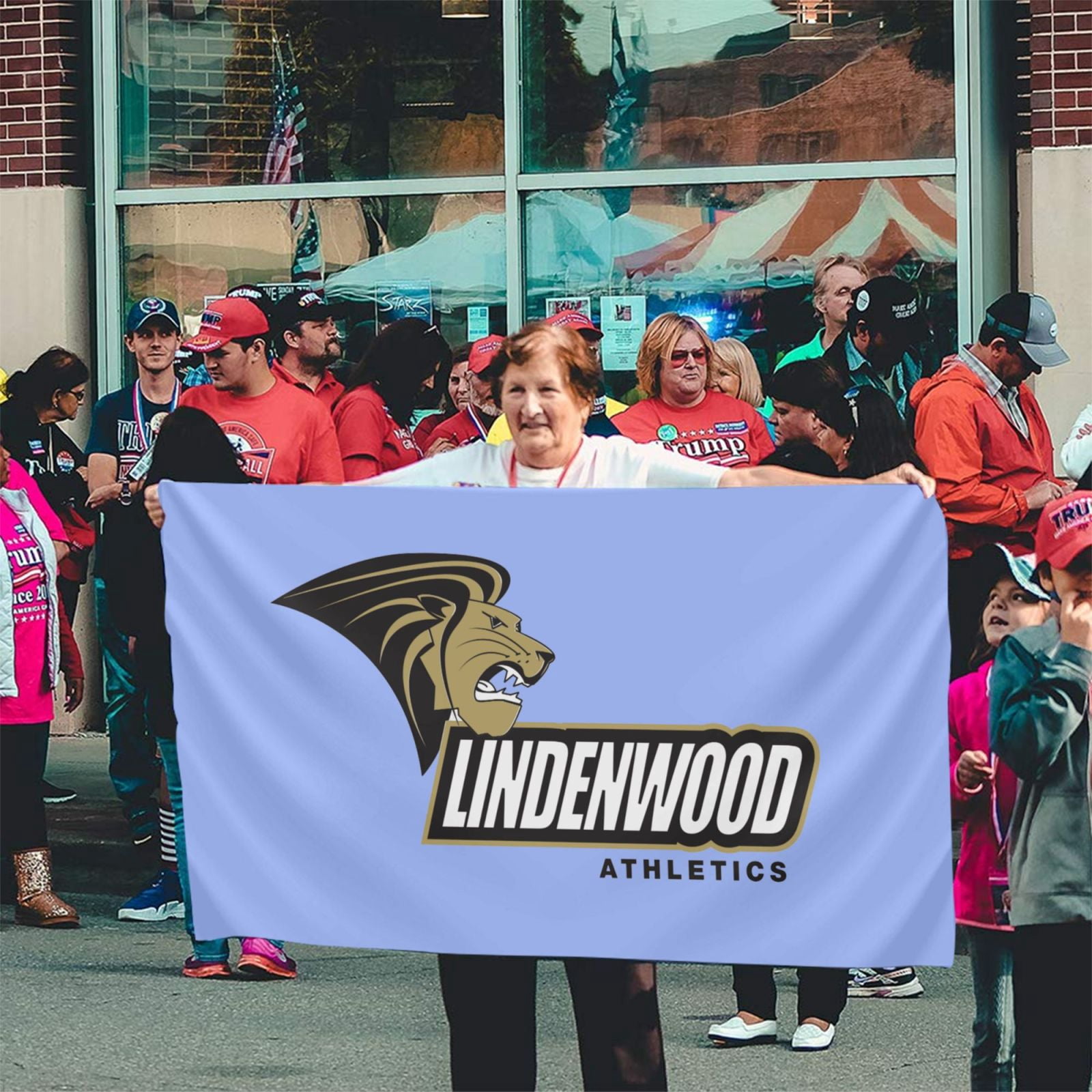Lindenwood University Flag 3x5 Outdoor ,Sewn Stripes, Stronger Brass ...
